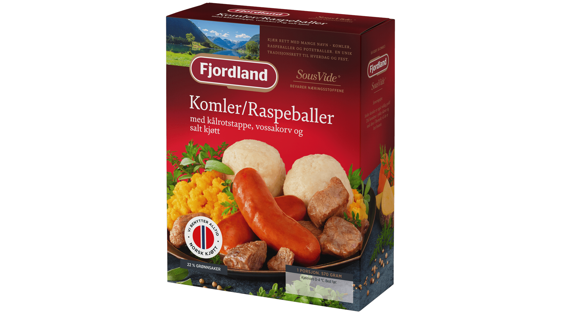 Komler/Raspeballer, 570 g - Fjordland