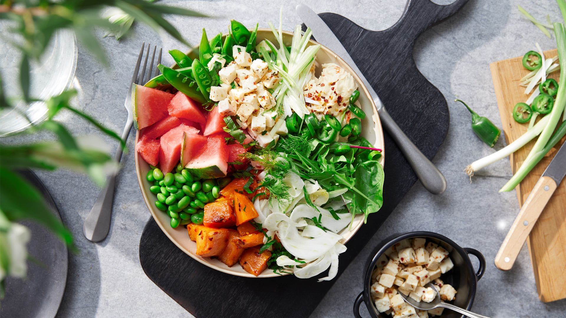 Middagsbowl Med Melon Og Salatost - Oppskrift fra TINE Kjøkken