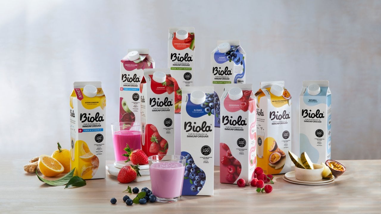 Biola® Jordbær & Rabarbra UTEN